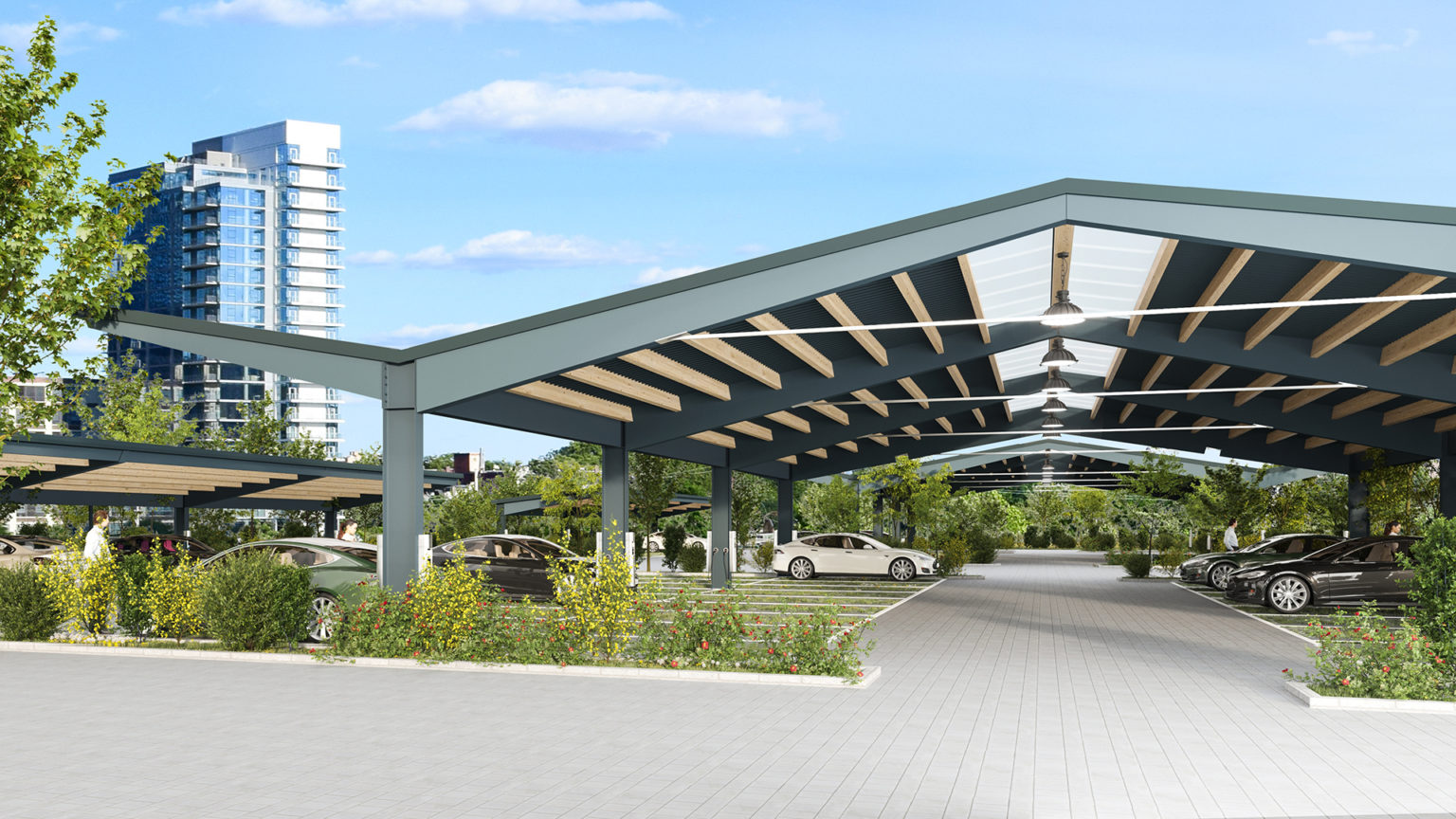 Solar power on car park canopies - Solarchitecture